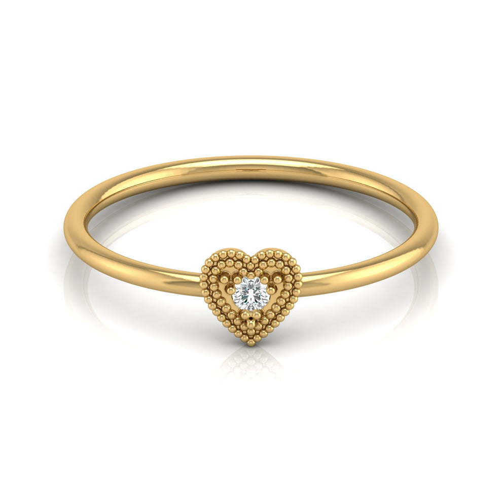 Heart Shape Round cut Diamond Solitaire Ring